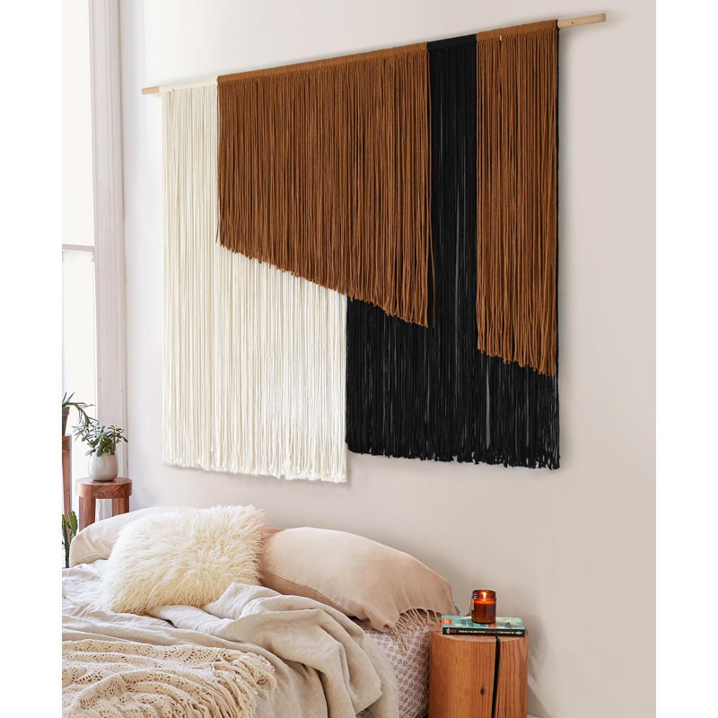 Dakota Fields Large Macrame Wall Hanging Dip Dyed Fiber Macrame Wall Decor Boho Cord Living Room ...